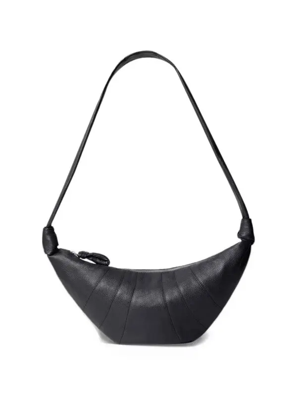 LEMAIRE Medium Croissant Bag In Grained Leather - Black