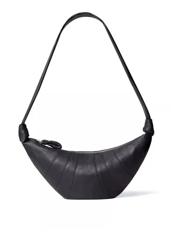 LEMAIRE Medium Croissant Bag In Grained Leather - Black