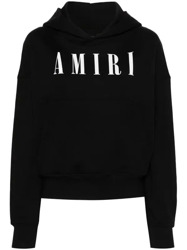 Amiri Logo-print Cotton Hoodie - Black