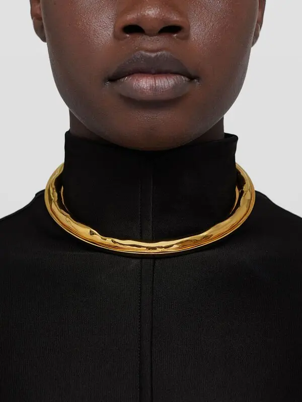 JIL SANDER Hammered-finish Cuff Necklace