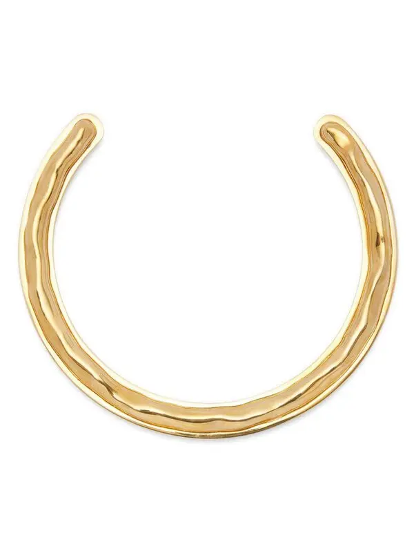 JIL SANDER Hammered-finish Cuff Necklace - Yellow