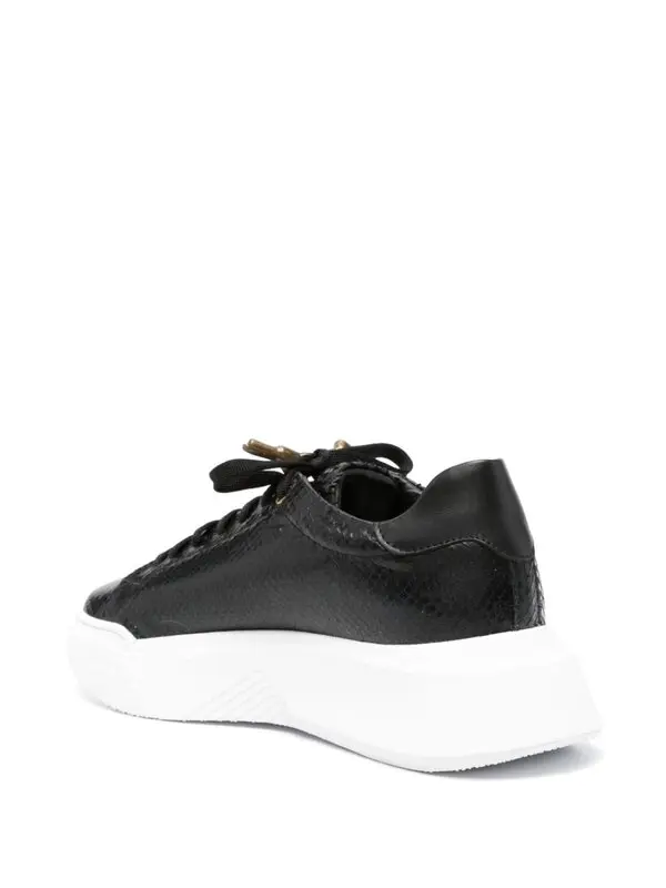 GIULIANO GALIANO Python Leather Sneakers - Black
