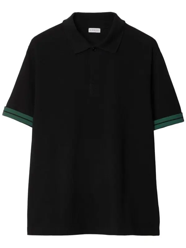 Burberry Striped-cuffs Polo Shirt