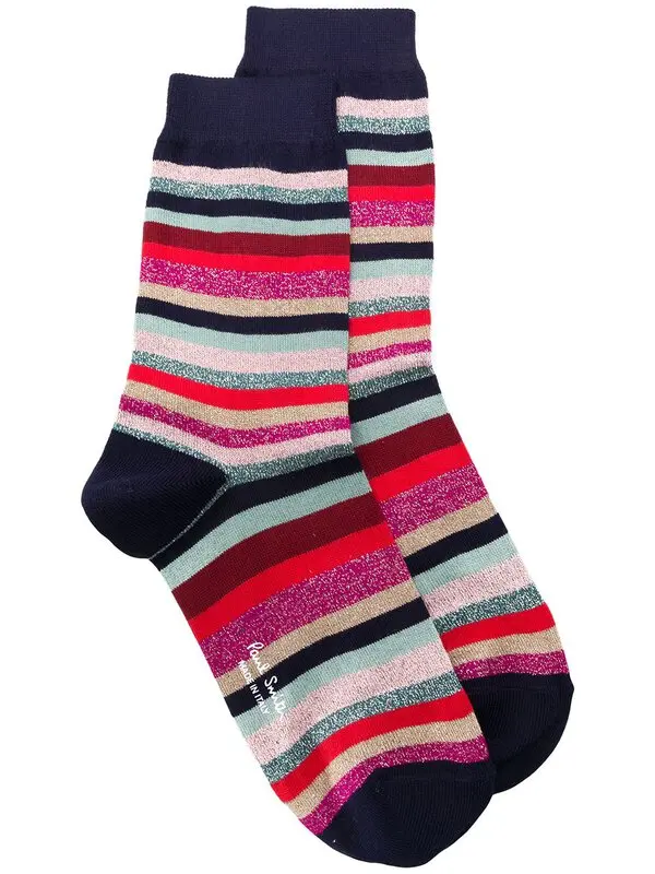Paul Smith Striped Print Socks - Blue