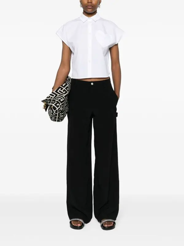 Moschino High-waisted Palazzo Trousers - Black