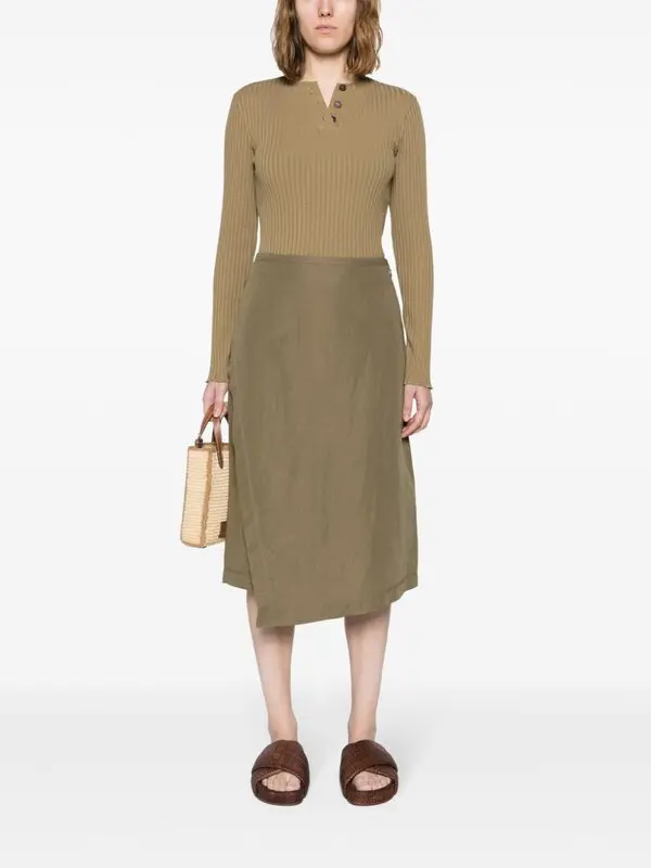 Vince Wrap-effect Straight Midi Skirt