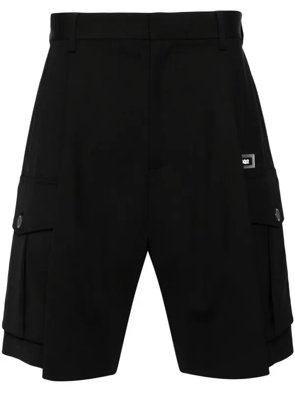 Dsquared2 Pleated Virgin Wool Cargo Shorts