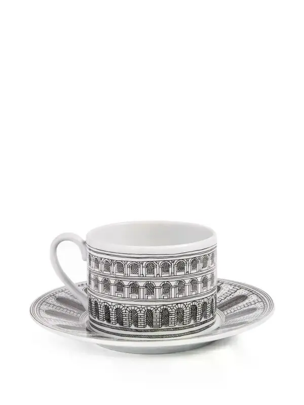 FORNASETTI Architettura Tea Cup And Saucer