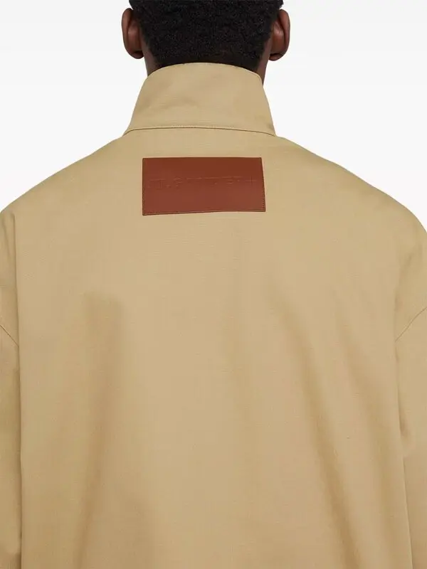 JIL SANDER Zip-up Cotton Bomber Jacket - Neutrals