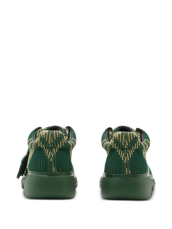 Burberry Check-print Derby Shoes - Green