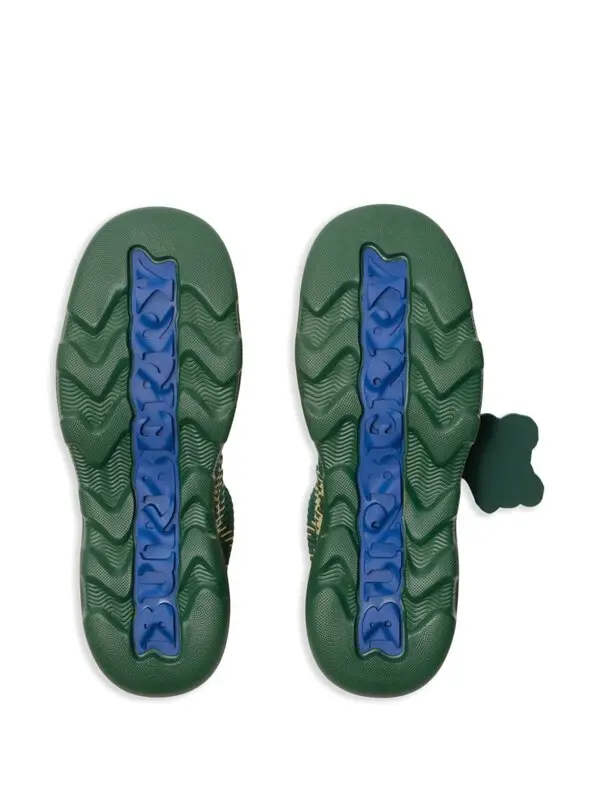 Burberry Check-print Derby Shoes - Green