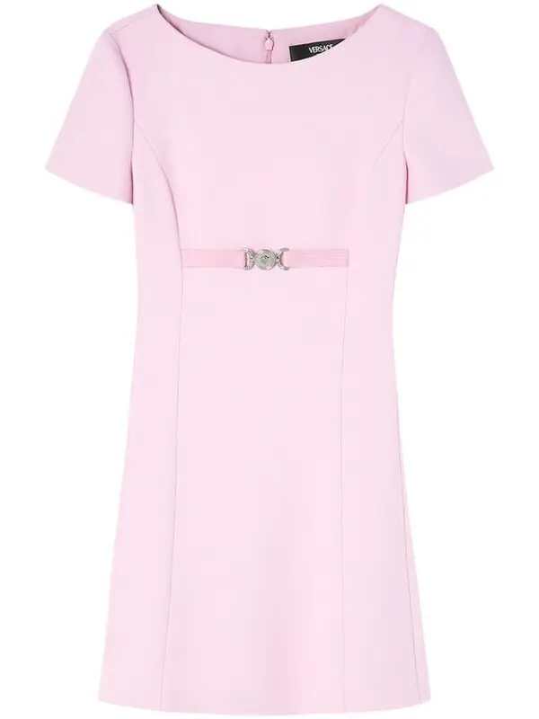 Versace Boat Neck Minidress Pink Editorialist