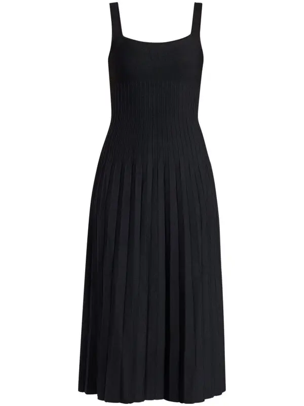 Staud Ellison Knitted Midi Dress - Black