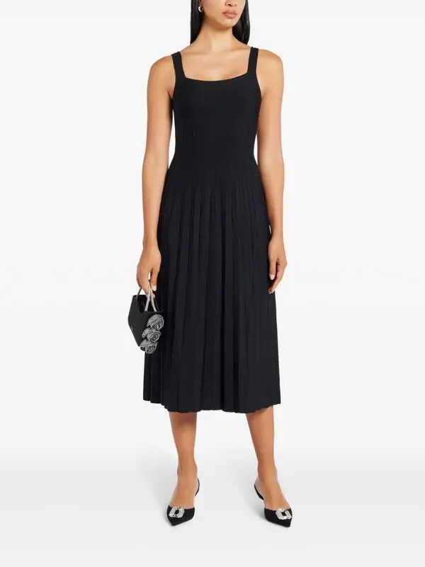 Staud Ellison Knitted Midi Dress - Black