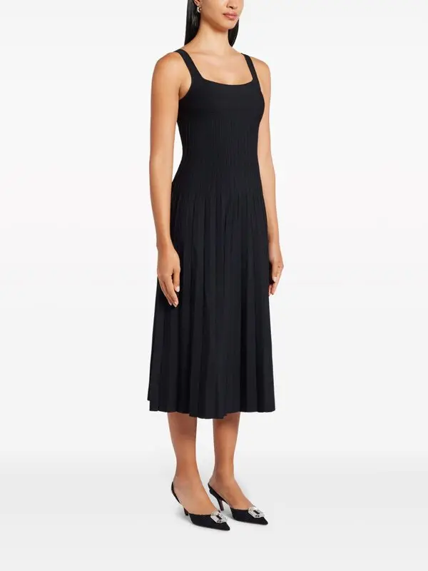 Staud Ellison Knitted Midi Dress - Black