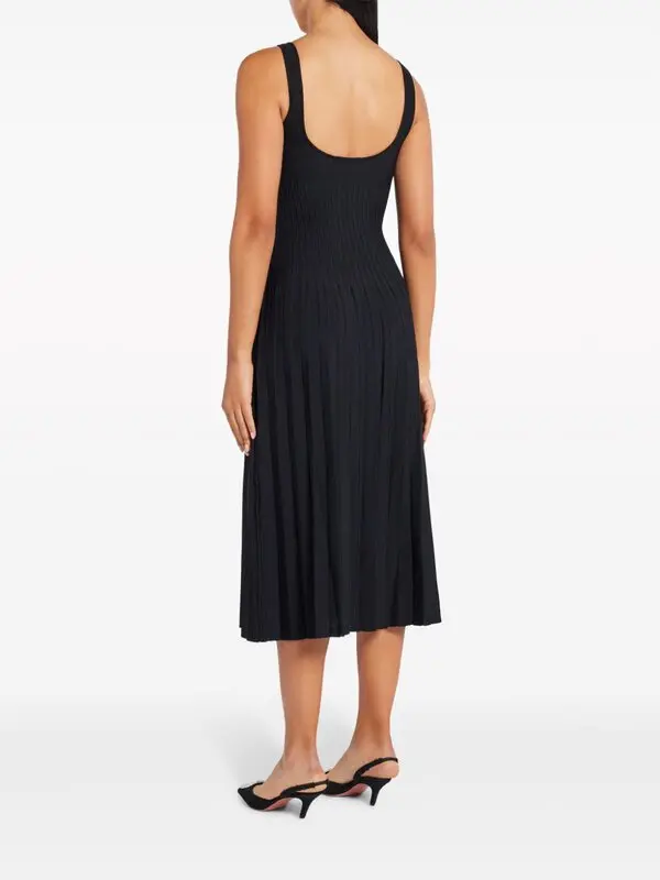 Staud Ellison Knitted Midi Dress - Black