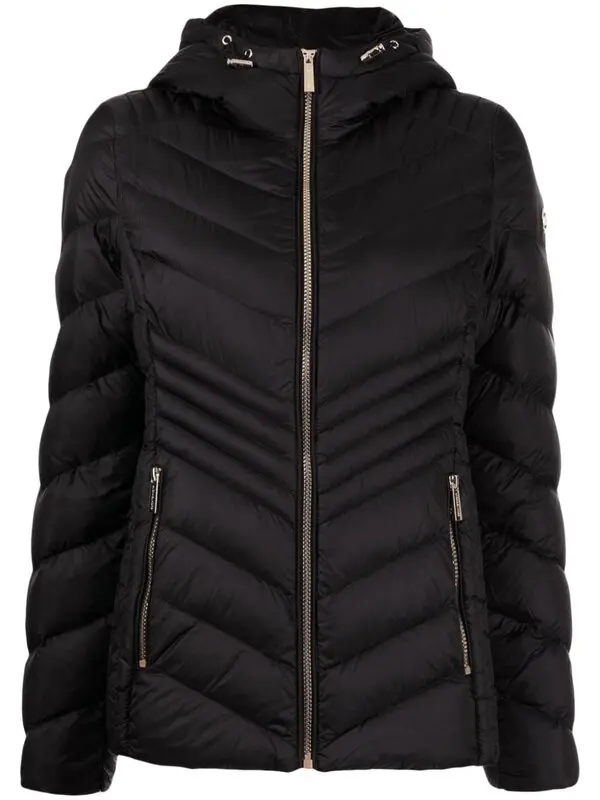 Michael Kors Chevron-quilted Hooded Jacket