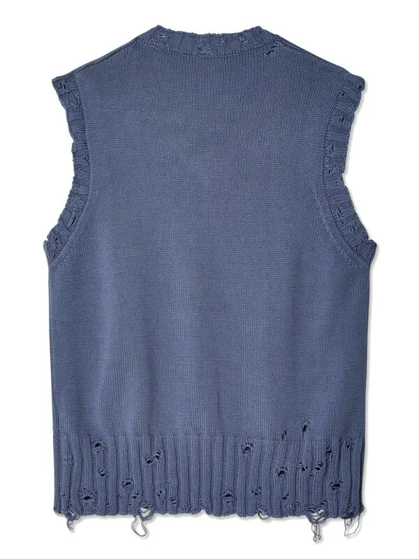 Marni Distressed V-neck Knit Vest