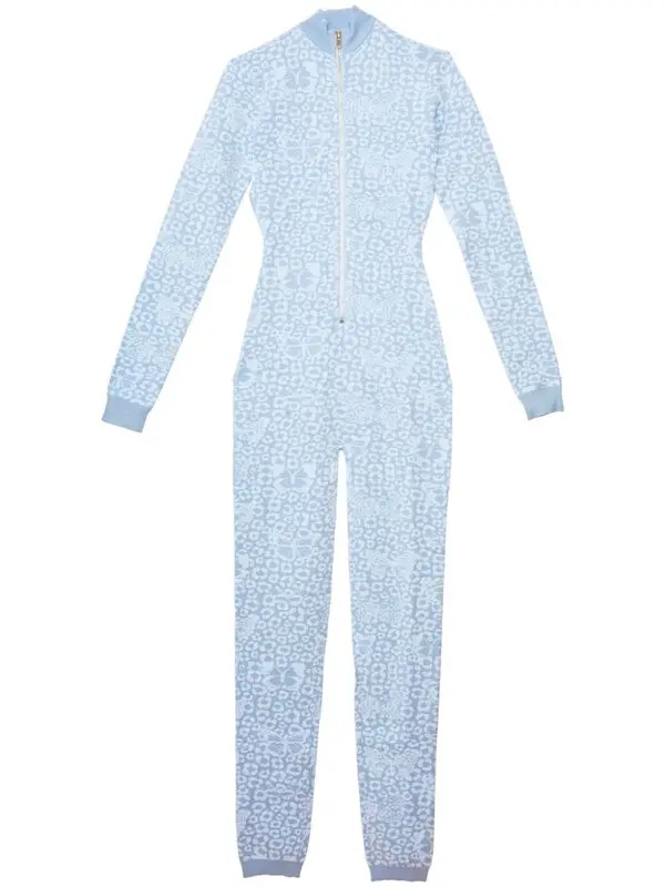 FLEUR DU MAL Knitted Catsuit - Blue