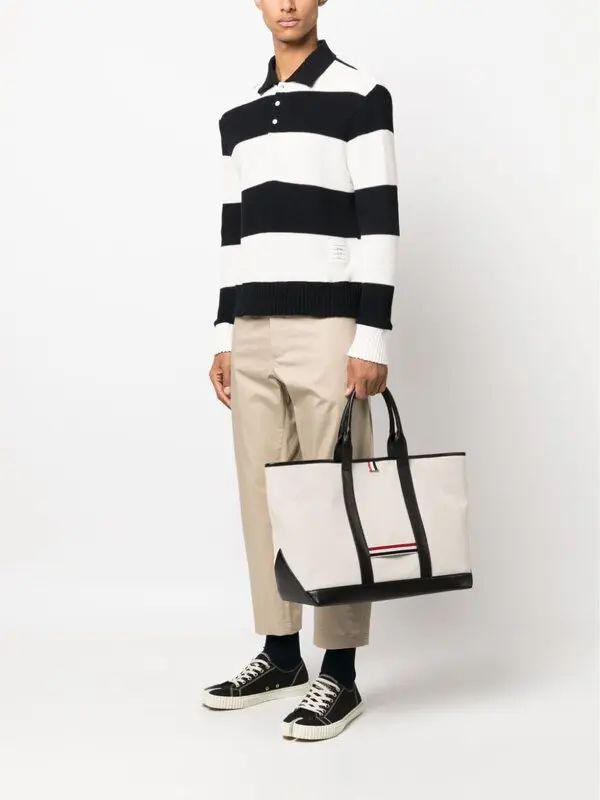 Thom Browne Rwb Stripe Tote Bag