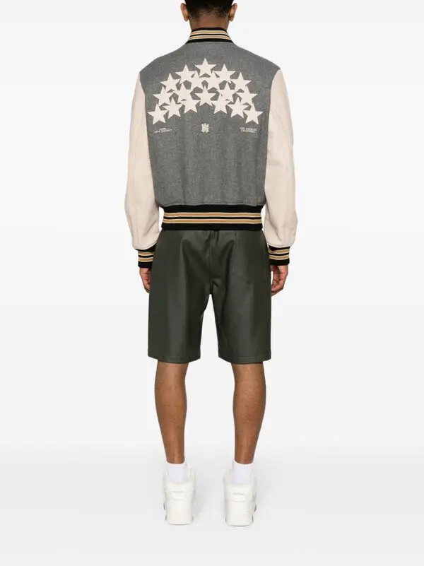 Amiri Oversized Stars Varsity Jacket - Grey
