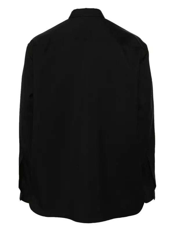 JIL SANDER Gabardine Virgin Wool Shirt - Black