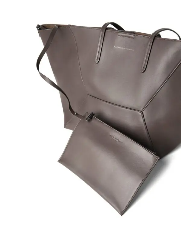Brunello Cucinelli Leather Tote Bag - Brown