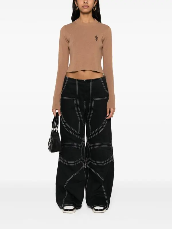 Amiri Logo-embroidery Cropped Jumper