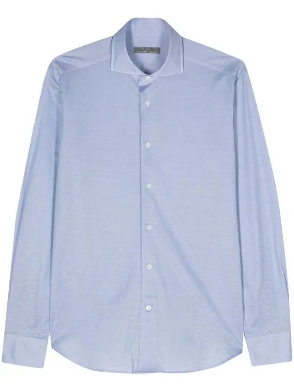 Corneliani Piqué-weave Shirt - Blue
