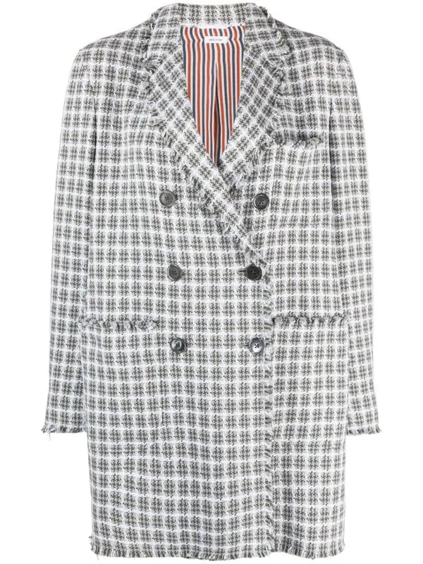Thom Browne Check-pattern Oversize Coat