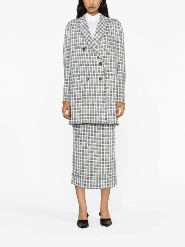 Thom Browne Check-pattern Oversize Coat