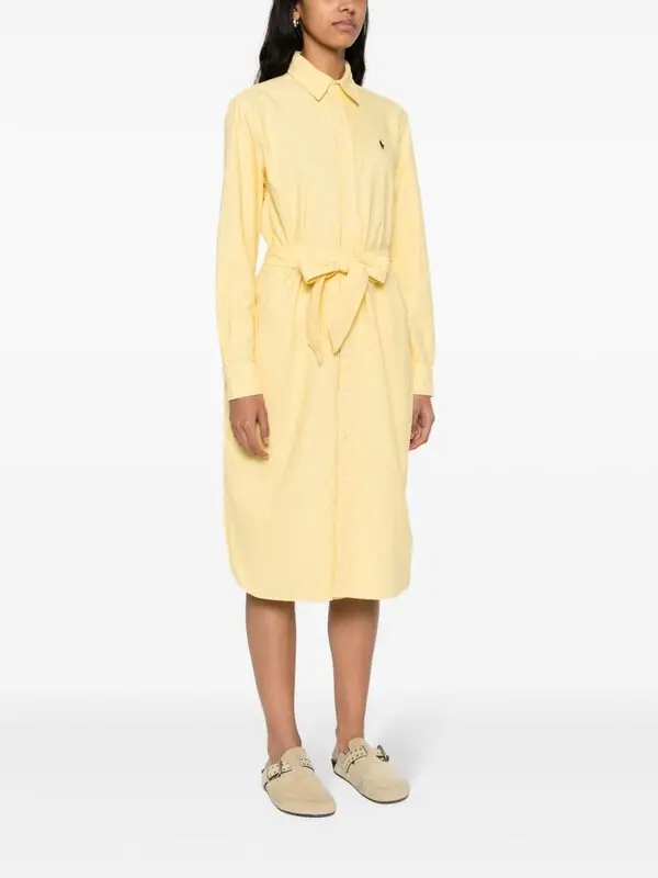 Polo Ralph Lauren Pony-embroidered Cotton Shirt Dress - Yellow