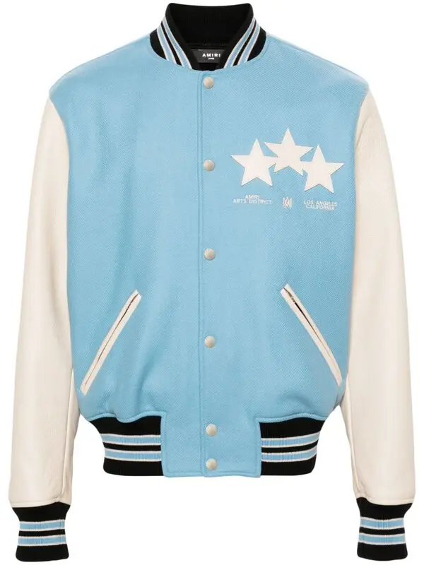 Amiri Star Patches Bomber Jacket - Blue