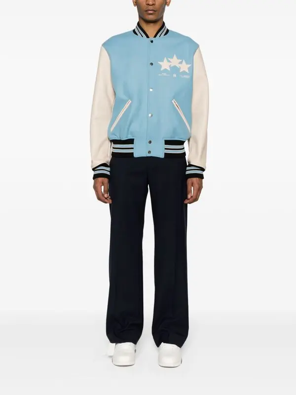 Amiri Star Patches Bomber Jacket - Blue