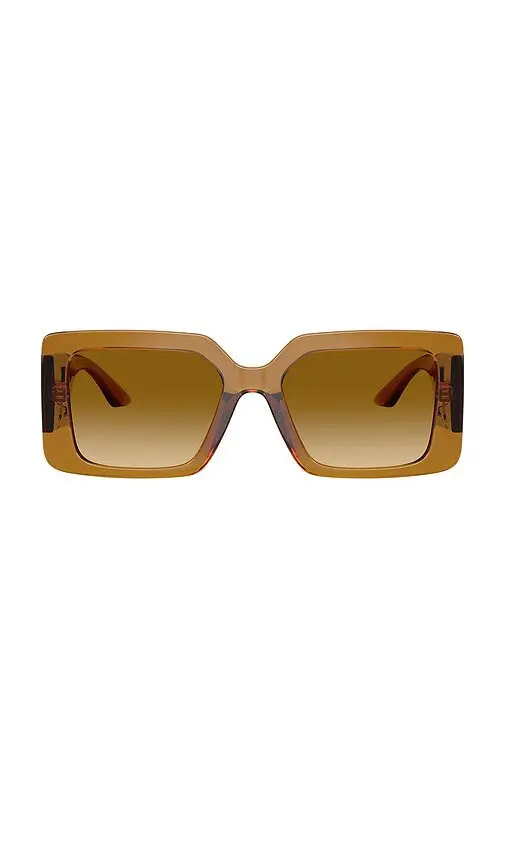 Versace Square Sunglasses In Brown - Translucent Brown