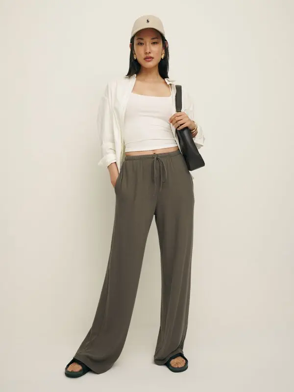 Reformation Olina Knit Pant In Poppyseed 50% Off Editorialist
