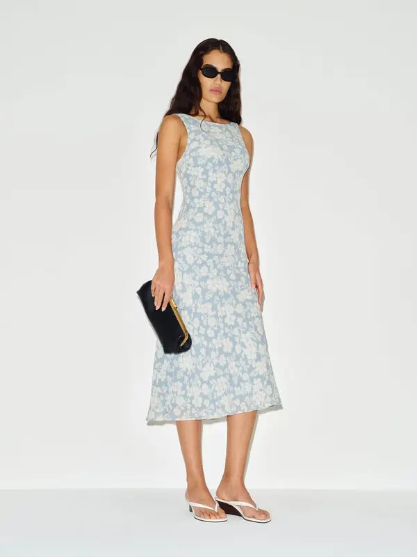 REFORMATION Topanga Midi Dress - Blue