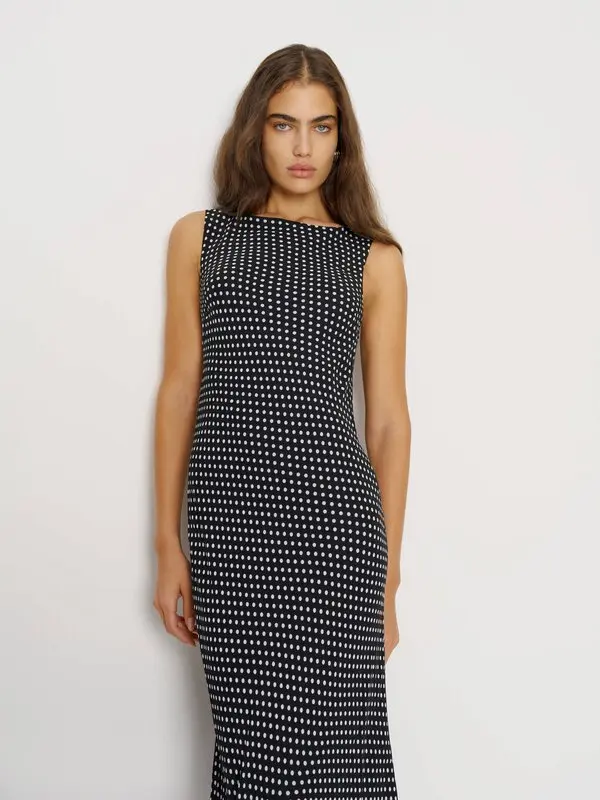 REFORMATION Topanga Midi Dress - Caviar Dot