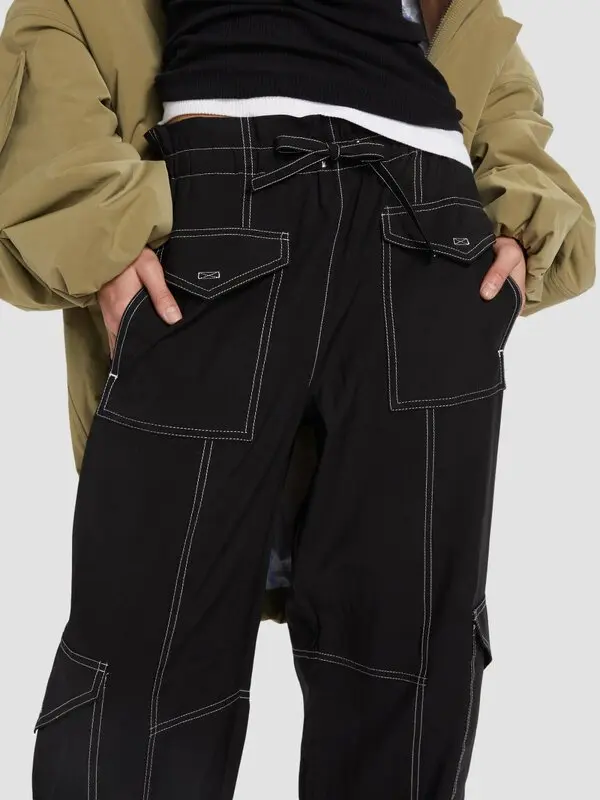 GANNI Wide-leg Drawstring Cargo Pants