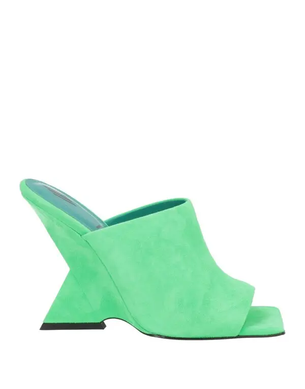 Attico Suede Slide Sandals - Green