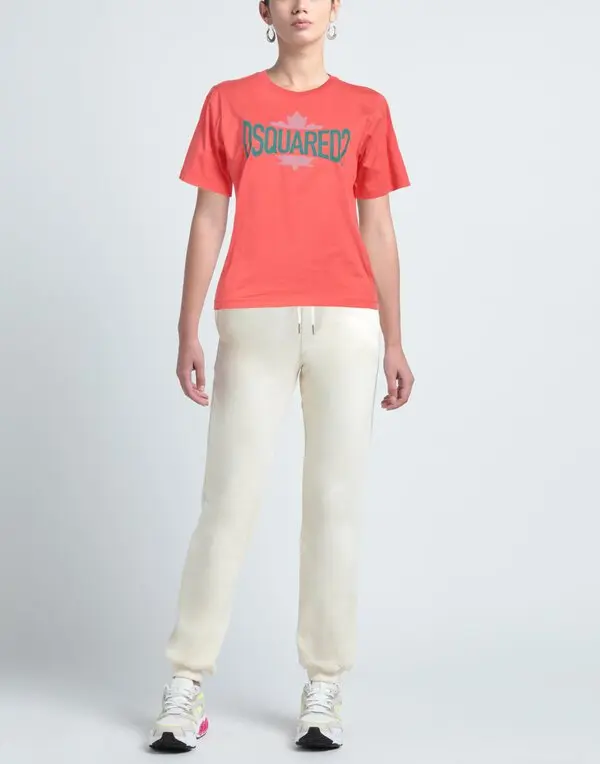 Dsquared2 Cotton Jersey T-shirt With Logo Print - Red