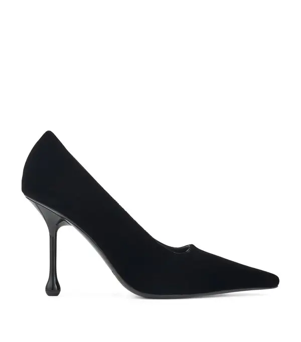 JIMMY CHOO Ixia 95 Velvet Pumps - Black