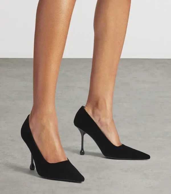 JIMMY CHOO Ixia 95 Velvet Pumps - Black
