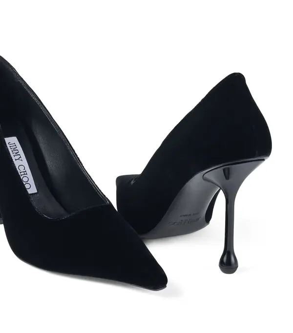 JIMMY CHOO Ixia 95 Velvet Pumps - Black