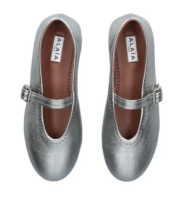 Alaïa Metallic Ballet Flats