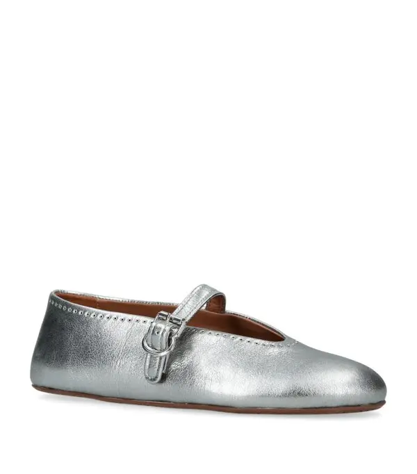 Alaïa Metallic Ballet Flats