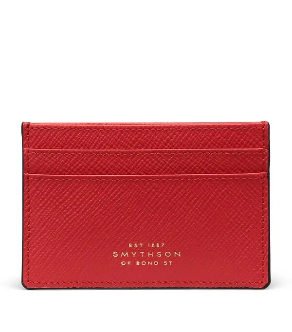 Smythson Panama Leather Card Holder - Red