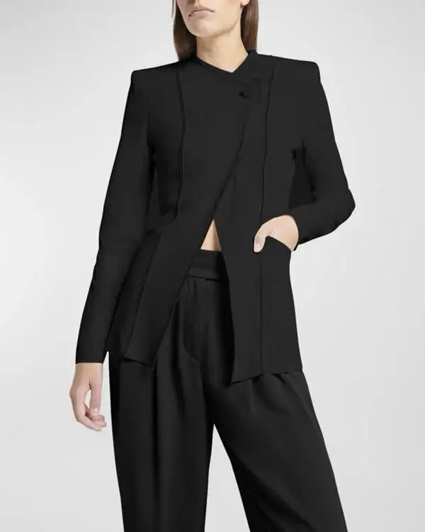 Giorgio Armani Stretch Viscose Asymmetrical Knit Jacket