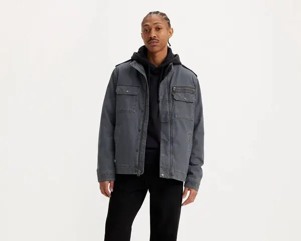 LEVI'S Cotton Military Jacket - Indigo Grey