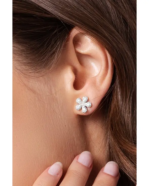 Phillips House 14k Yellow Gold Diamond Forget Me Not Stud Earrings